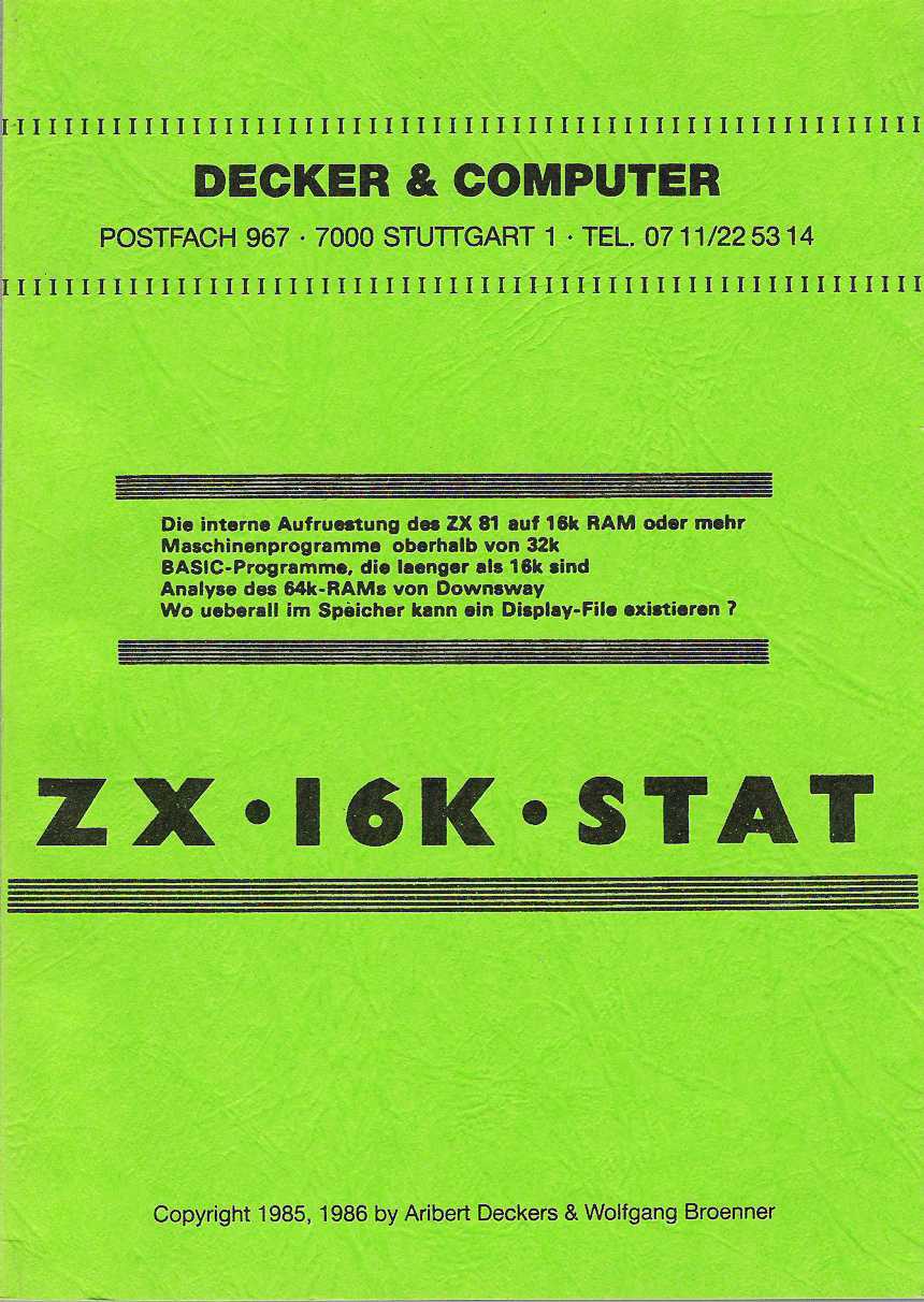 ZX-16K-STAT - Spectrum Computing ZX-16K-STAT - Spectrum Computing